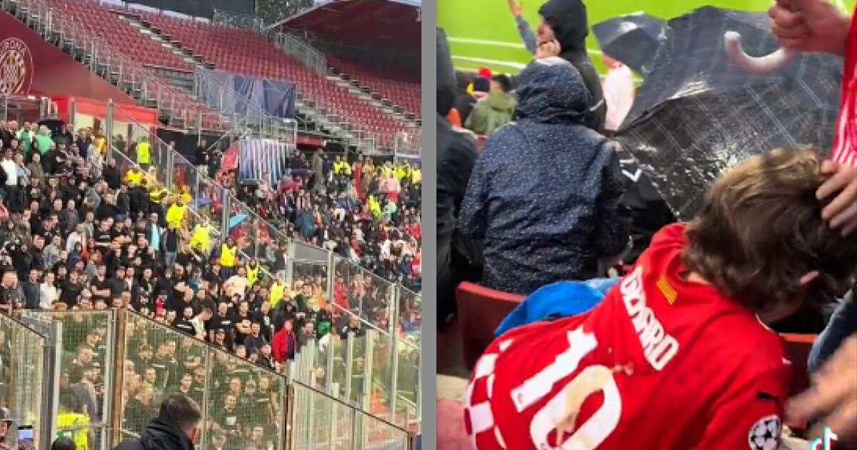 VIDEO | Fans Girona en Feyenoord gooien naar elkaar,… | Voetbalnieuws