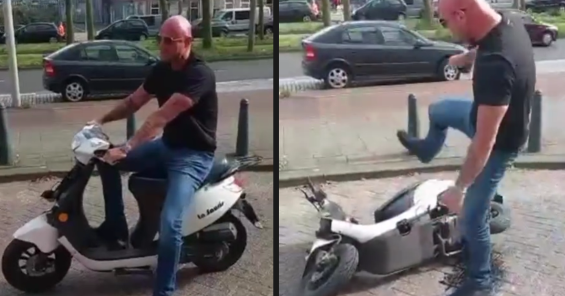 Doorgedraaide Alex Soze sloopt scooter op straat:… | KantinePraat